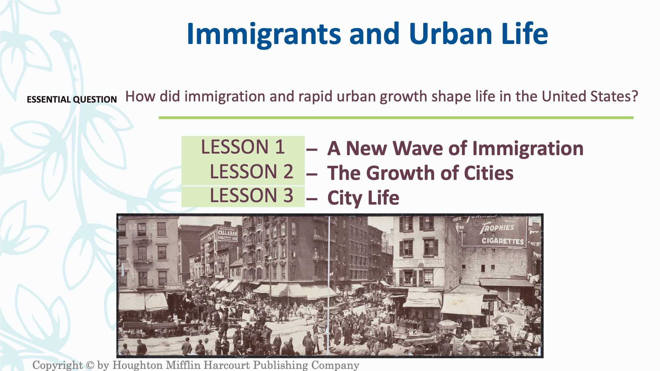 Immigration & Urbanization Lesson
