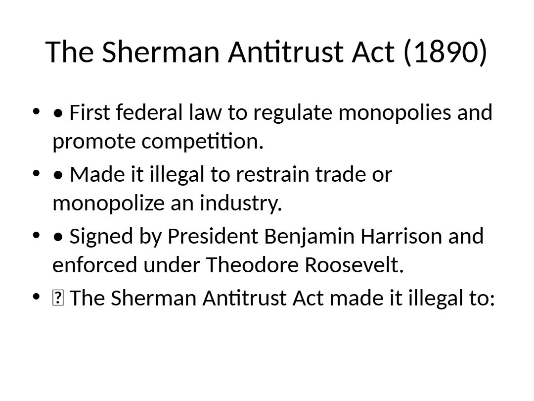 Sherman Antitrust Act Lesson