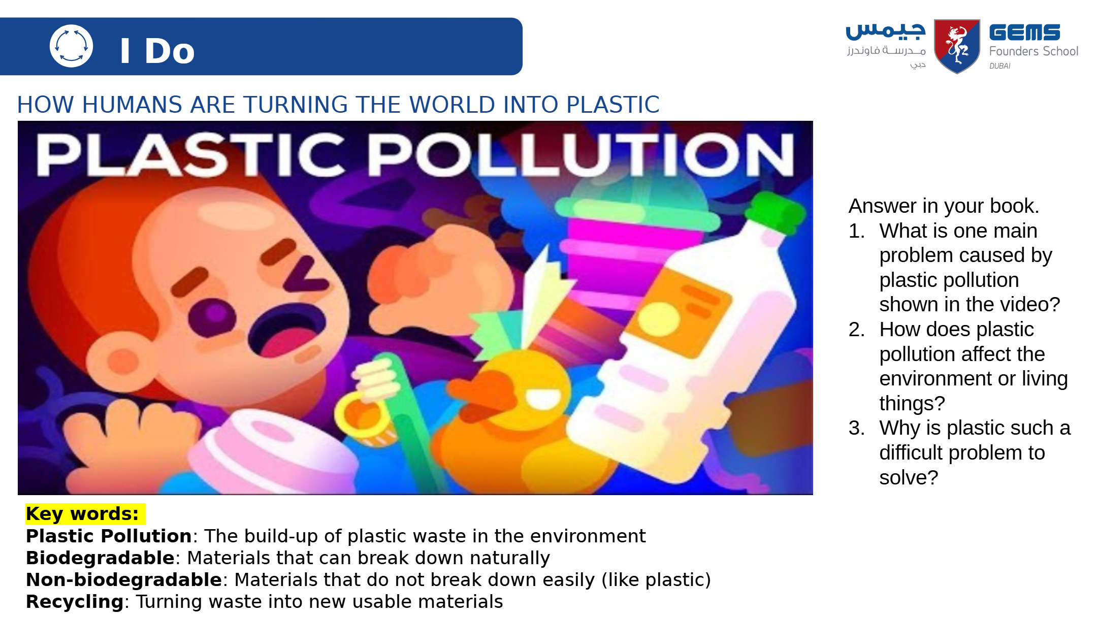PLASTIC POLLUTION AND ENVIRONMENT Lesson